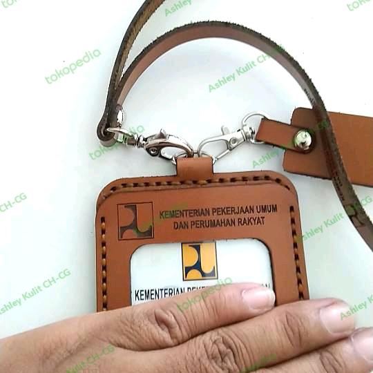 Jual Lanyard ID Card Custom - Name Tag PUPR - Gantungan ID Card Kulit ...