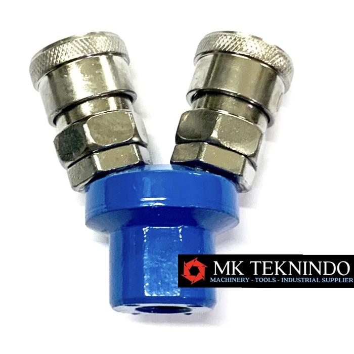 Jual Coupler Cabang 2 Kompresor / Quick Angin Dua Way Coupling ...