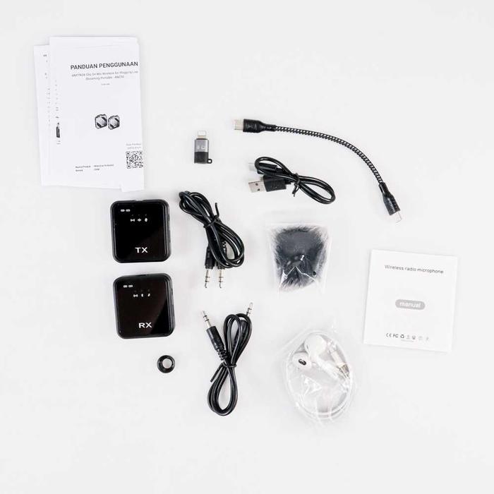 Jual Microphone Clip On Mic Wireless Vlog Live Streaming Microfon ...