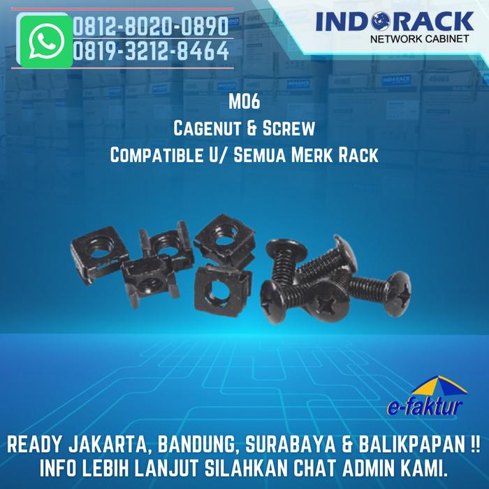 Jual CAGENUT AND SCREW M06 - MUR BAUT CLOSE RACK RAK SERVER INDORACK ...