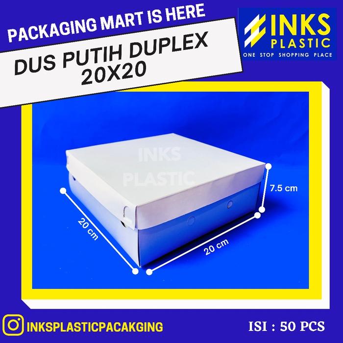 Jual DUS DUPLEX 20x20 PUTIH TEBAL DUS KOTAK NASI KATHERING - Kota ...