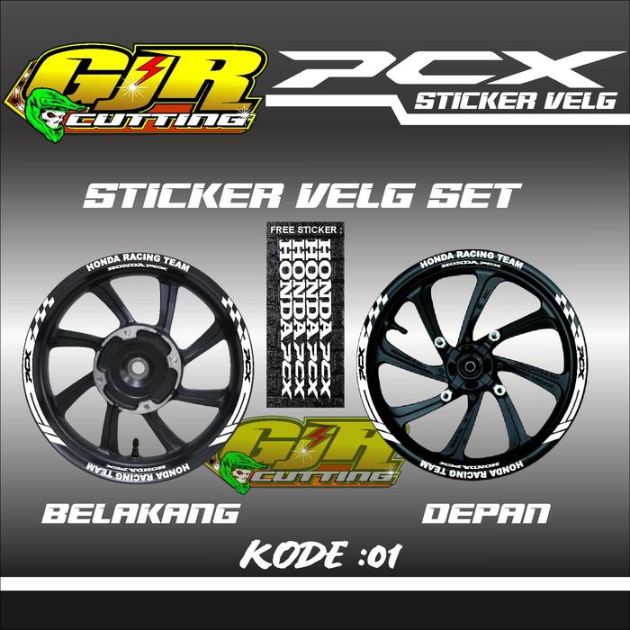 Jual Cutting Sticker Velg PCX- Sticker List Pelek Bahan Nyala Reflektif ...