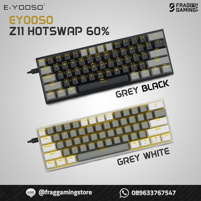 Jual E-YOOSO EYOOSO Z11 Z-11HOTSWAP MECHANICAL KEYBOARD 60% TWO TONES ...