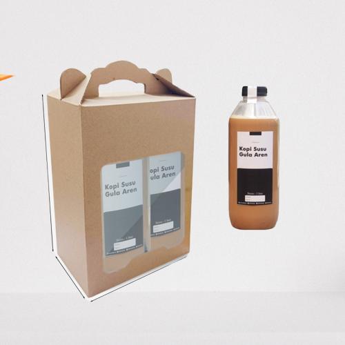 Jual Box botol kopi 1liter isi 2 Dus botol minuman 1L packaging 17x8 ...