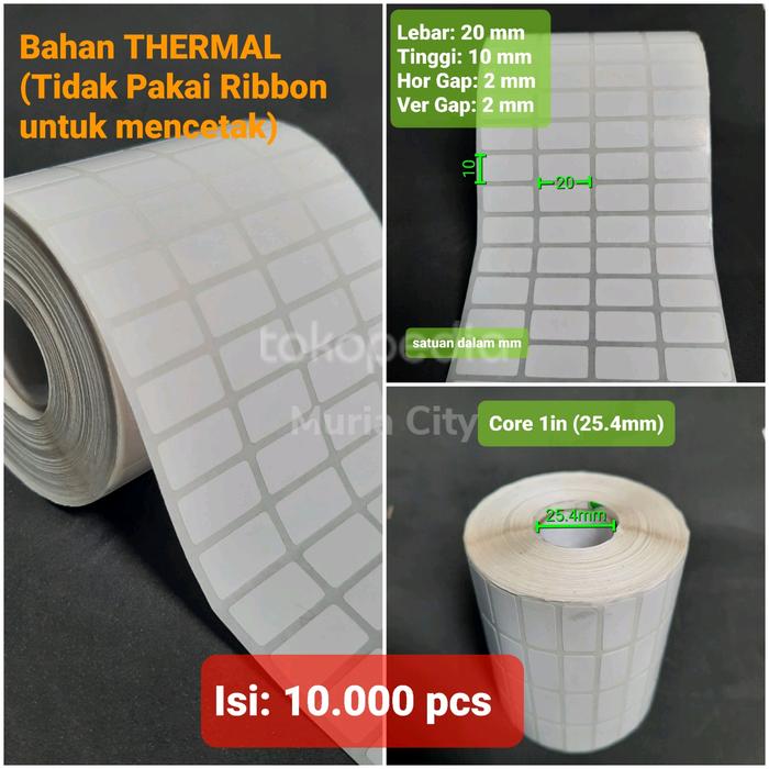 Jual Label Stiker Barcode THERMAL 20x10 mm | 20mm x 10mm | 2cm x 1cm ...