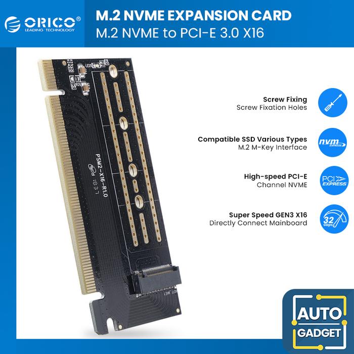 Jual ORICO X16 PCI 3.0 Expansion Card for PCIE NVME M.2 SSD 32Gbps 2TB ...