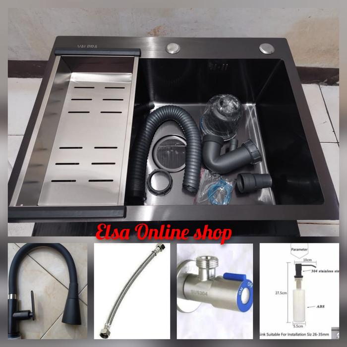 Jual Kitchen Sink Valpra 5040 Paket Lengkap Kran Fleksibel Terompet ...
