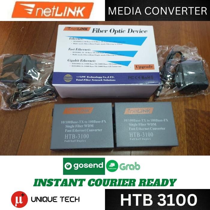 Jual NetLink HTB 3100 AB HTB3100 AB Single Mode Media Converter Fiber Optic - Kota Bandung ...