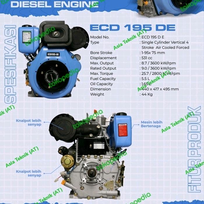 Promo Mesin Penggerak Diesel Solar Engine 195 Stater.. Engine Diesel ...