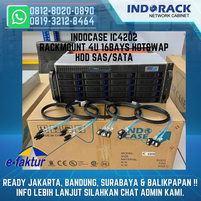 Jual SERVER CASE RACKMOUNT INDOCASE IC4202 - 4U 20BAYS HOTSWAP HDD SAS ...