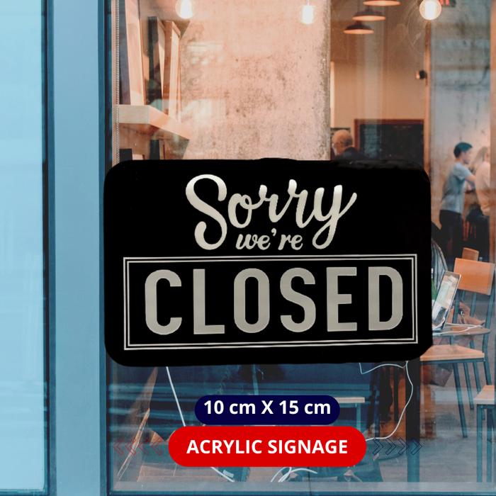 Jual Sign Label Buka Tutup Sign Board Acrylic Open Close Bolak Balik ...