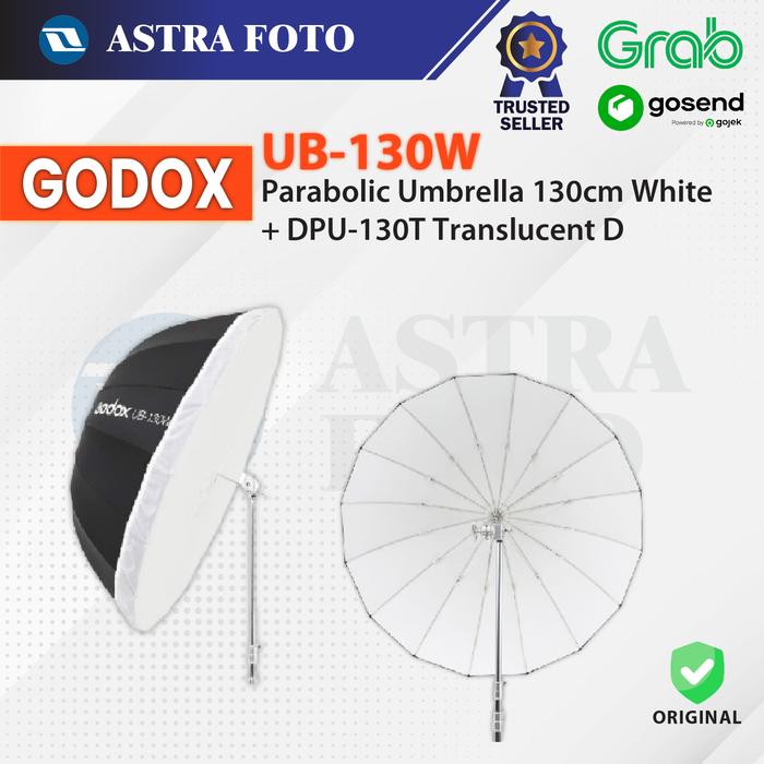 Promo Godox UB-130W Parabolic Umbrella 130cm White + DPU-130T Translucent D Cicil 0% 3x ...