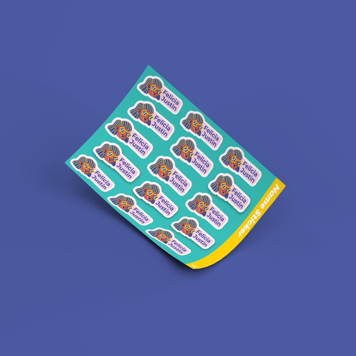 Jual Stiker Label Nama Anak Custom Karakter / Stiker nama /Stiker anak ...