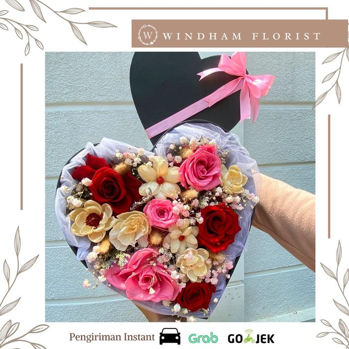 Jual Lovely Preserved Rose Bloom Box | everlasting flower - Kab ...