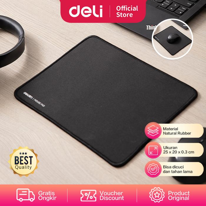 Jual Deli Mouse Pad Mousepad Komputer 250*200*3mm Natural Rubber 33188 ...