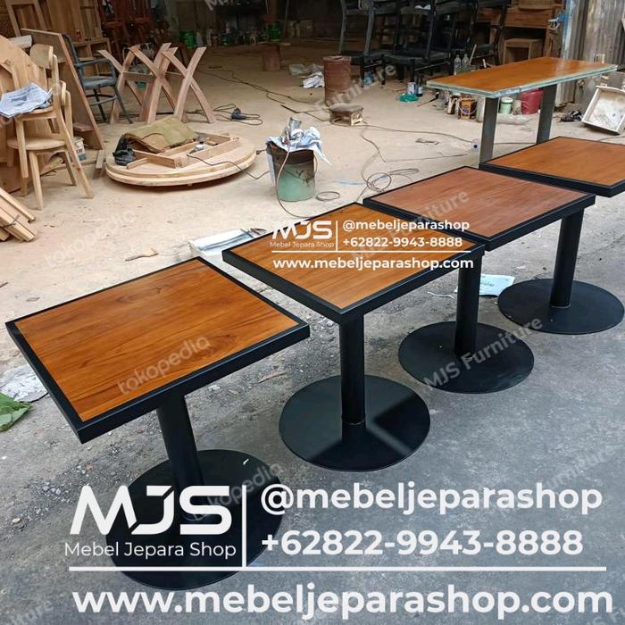 Jual Meja Makan Cafe Premium Jati Kaki Frame Besi - Kab. Jepara - MJS ...