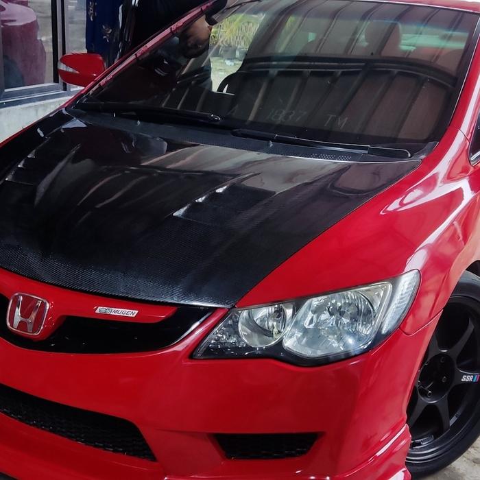 Jual kap mesin, spoiler, dan grill mugen carbon paketan civic fd - Kab ...