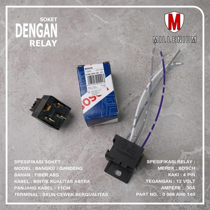 Jual Soket Relay Bangku Gandeng Dengan Relay BOSCH HELLA MX 4 Kaki ...