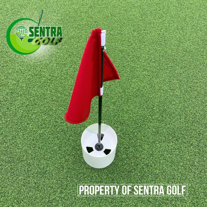 Jual 1 set Hole cup golf dan bendera - tiang golf - lubang golf - Merah ...