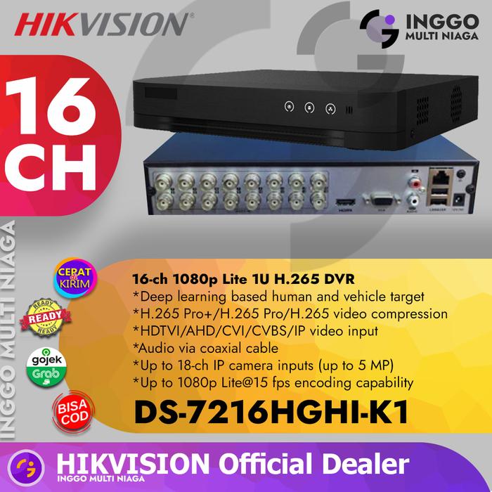 Jual DVR HIKVISION DS-7216HGHI-K1 2MP LITE 2 MEGAPIXEL ACUSENSE ...