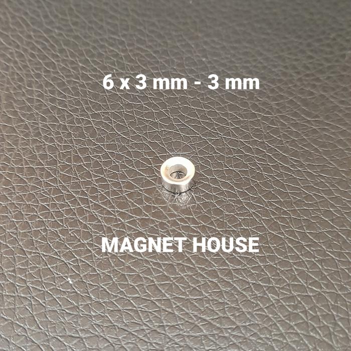 Jual Magnet Neodymium Ring Countersunk 6x3 mm-3mm 6x3mm-3mm 6x3x3 mm ...