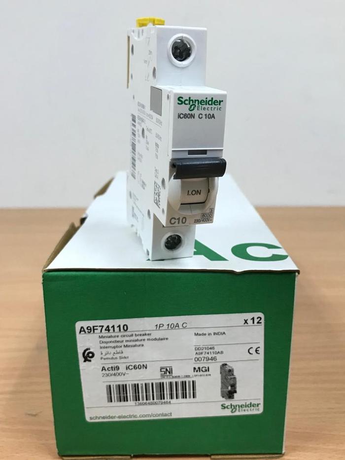 Jual MCB AC/DC Schneider Electric iC60N 1P 6KA Kurva C ukuran 1A hingga 63A - 10A - A9F74110 ...