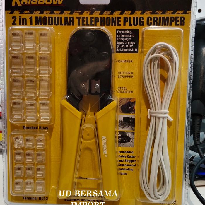 Jual KRISBOW Tang Crimping Modular Telepone 2in1/Tang Telpon - Kota ...