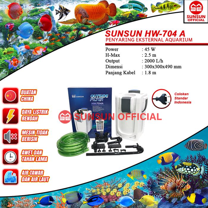Jual (TANPA UV) SUNSUN HW 702A/703A/704A Series Eksternal Filter Canister Aquarium - SUNSUN HW ...