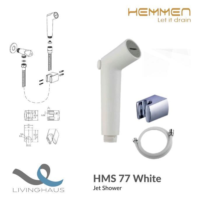 Jual HEMMEN Jet Shower Kloset Kran Cebok Toilet Knob Geser HMS 77 WHITE ...
