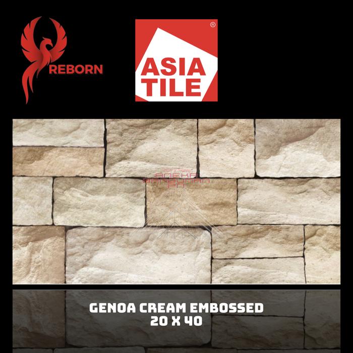 Jual Keramik Dinding Asia tile - GENOA series 20x40 KWA - Grey Embossed ...