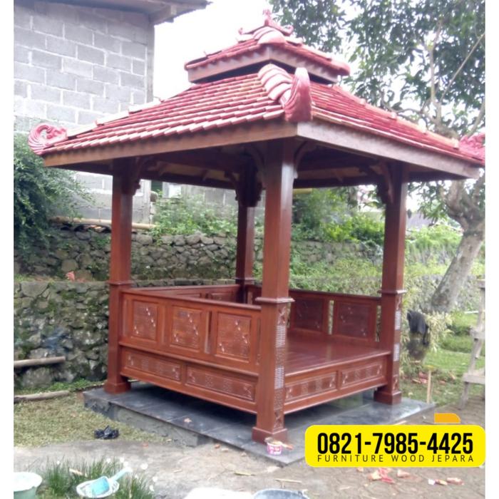 Jual Gazebo saung kayu jati ukir model atap tingkat - Kab. Jepara ...