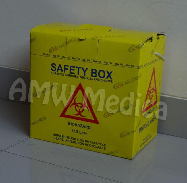 Jual Safety Box 12,5 Ltr Biohazard Kotak Sampah Limbah Medis 12,5 Liter ...