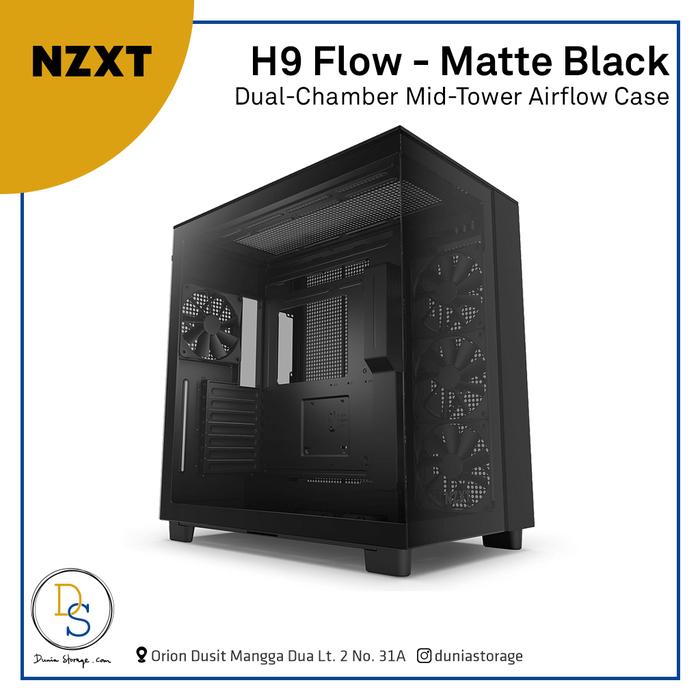 Jual NZXT H9 Flow | Dual-Chamber Mid-Tower Airflow Case - Matte Black ...