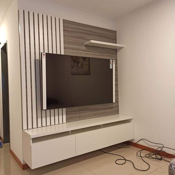 Jual backdrop tv minimalis meja rak hpl custom furniture - Jakarta ...