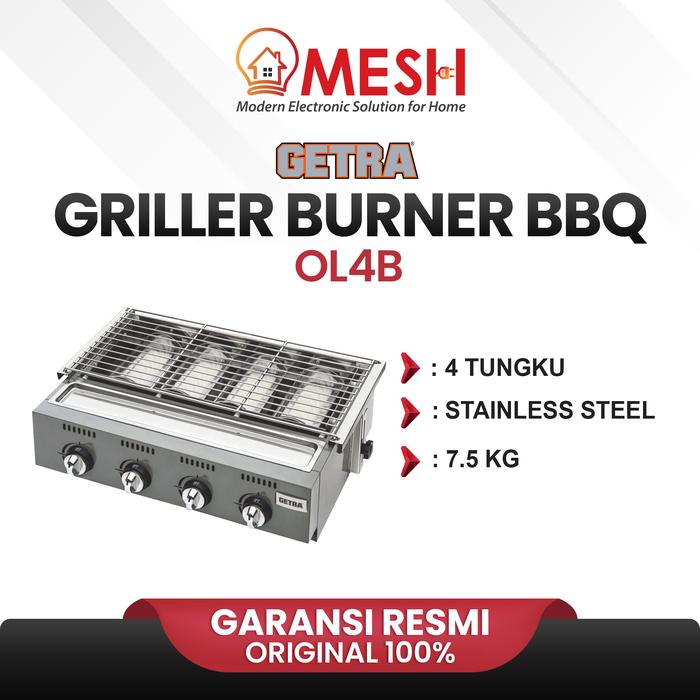 Jual Getra Griller 4 Burner BBQ OL4B-Pemanggang-Original-Baru-Stainless ...