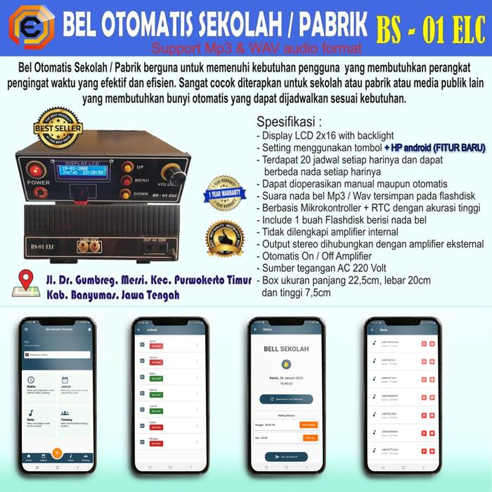 Jual Alat bel alarm sekolah kantor pabrik otomatis wireless wifi ...