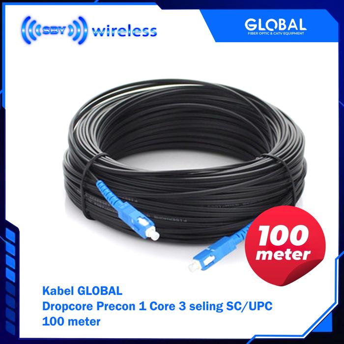 Jual GLOBAL Precon 100 meter Dropcore 1 Core 3seling Fiber Optik FTTH ...