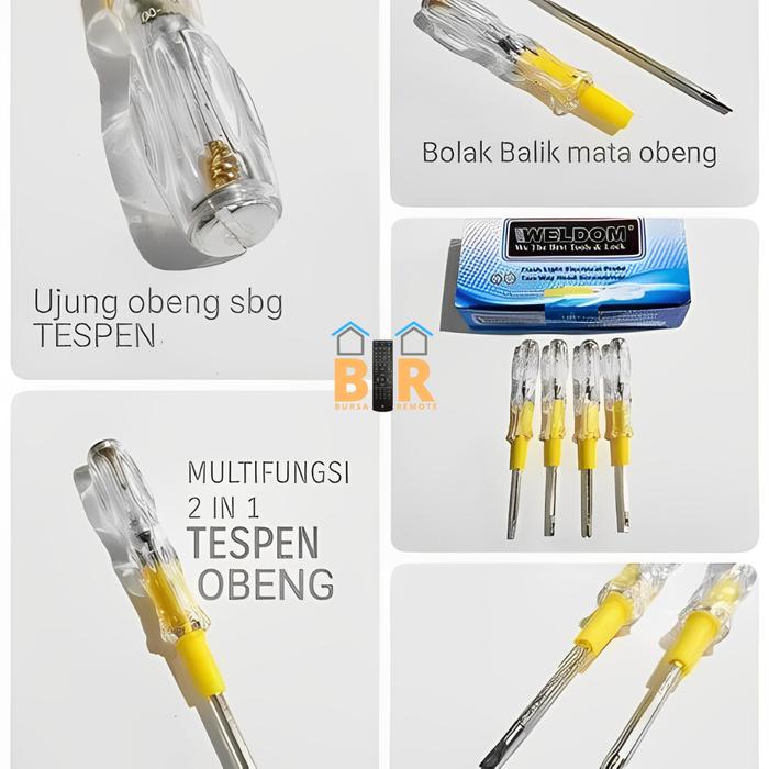 Jual Obeng Tespen 2In1 Way Untuk Test Listrik Plus Minus 1 Dus ...