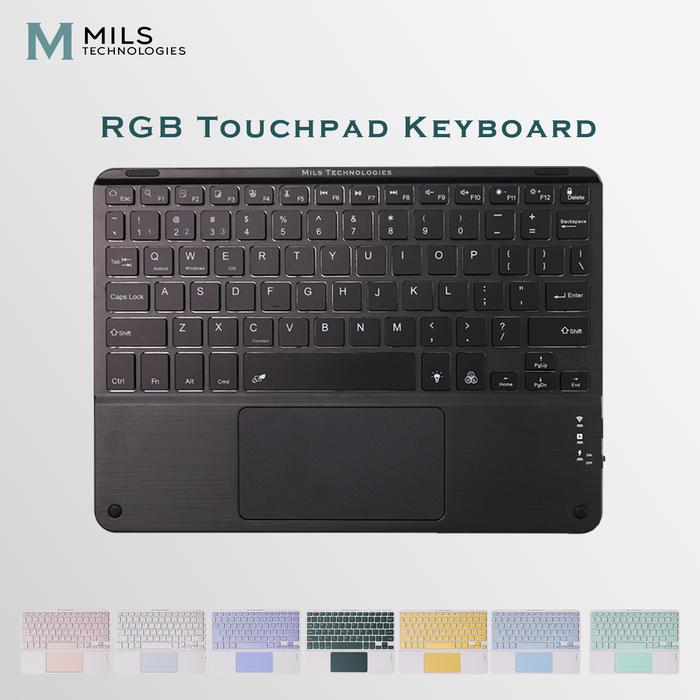 Promo MILS RGB Backlit Touchpad Bluetooth Keyboard for iPad Universal ...
