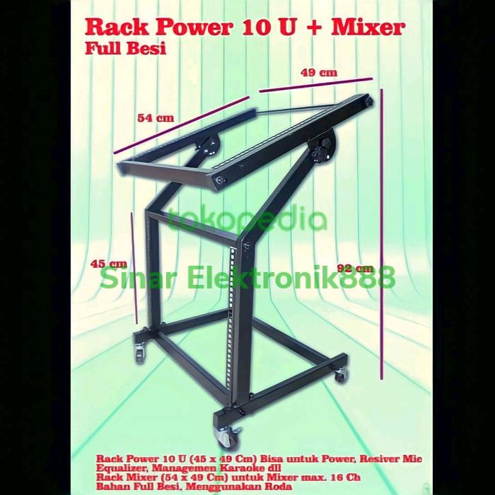 Jual RACK POWER 10 U + MIXER AUDIO / RAK TEMPAT ACC SOUND SYSTEM ...
