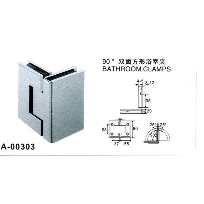 Jual Engsel Pintu Kaca Shower 90 Degree Glass to Glass Shower Hinge ...