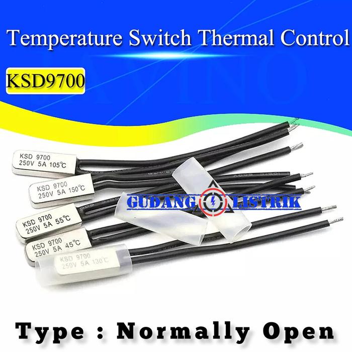 Jual KSD9700 Thermostat Bimetal Temperature Switch Saklar Suhu Auto 250V 5A - 100C - Kota ...