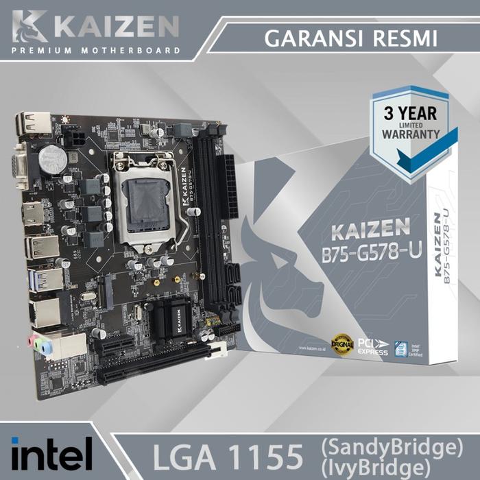 Jual Motherboard KAIZEN B75 M.2 NVME LGA 1155 DDR3 B75 GARANSI RESMI 3 THN - Kota Medan - Market ...