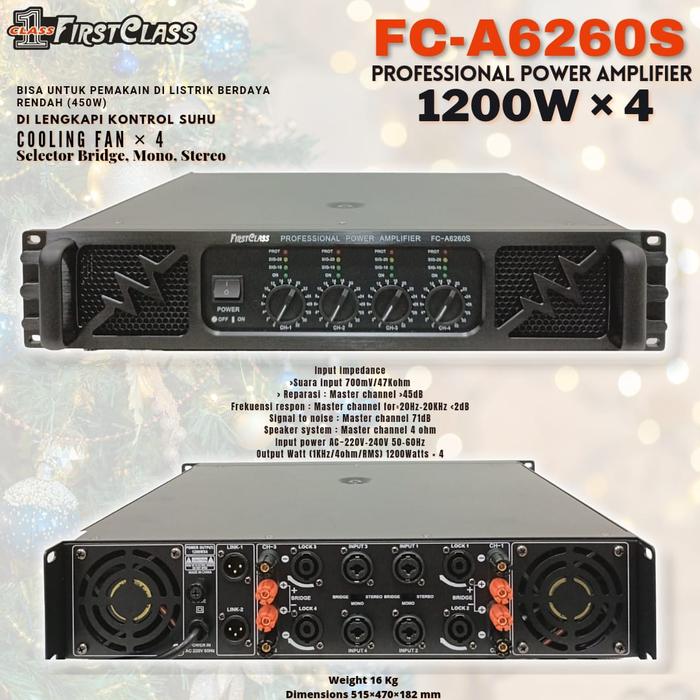 Jual Firstclass POWER AMPLIFIER FC A-6260S 1200 WATT X 4 6260S A6260S FCA - Jakarta Barat ...