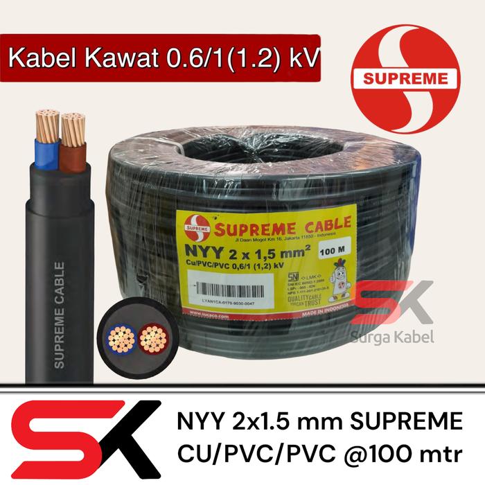 Jual NYY 2x1.5mm SUPREME/ KABEL KAWAT 2 x 1.5mm/ NYY 2x1,5mm/ NYY 2 x 1,5 - Jakarta Barat ...