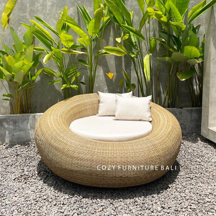 Jual RATTAN SOFA BED POOL ROUND DAYBED KURSI KASUR KOLAM ROTAN BULAT DONAT - Kota Denpasar ...