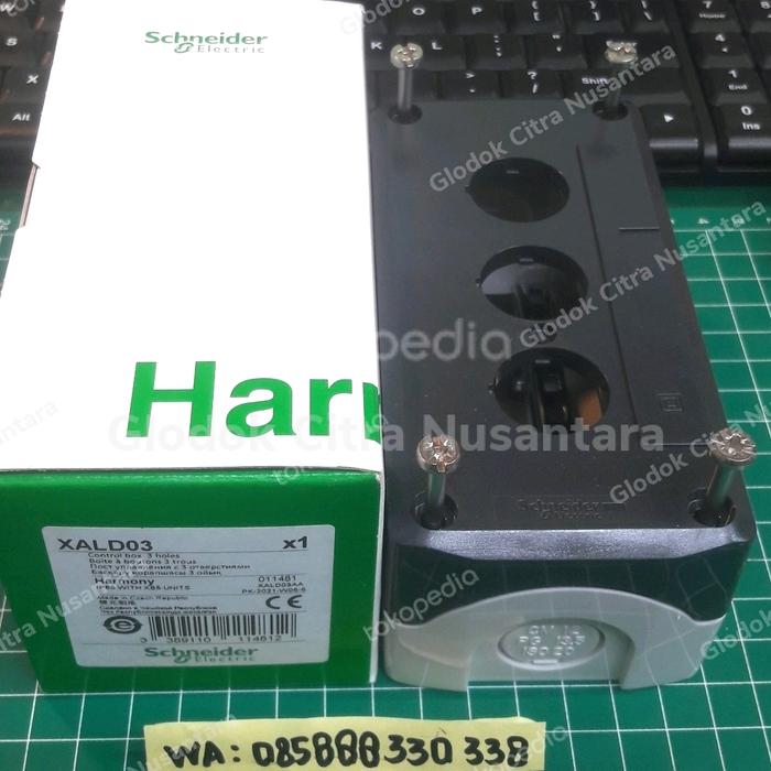 Jual Schneider Control Box 3 holes 22mm XALD03 IP66 with XB5 series ...