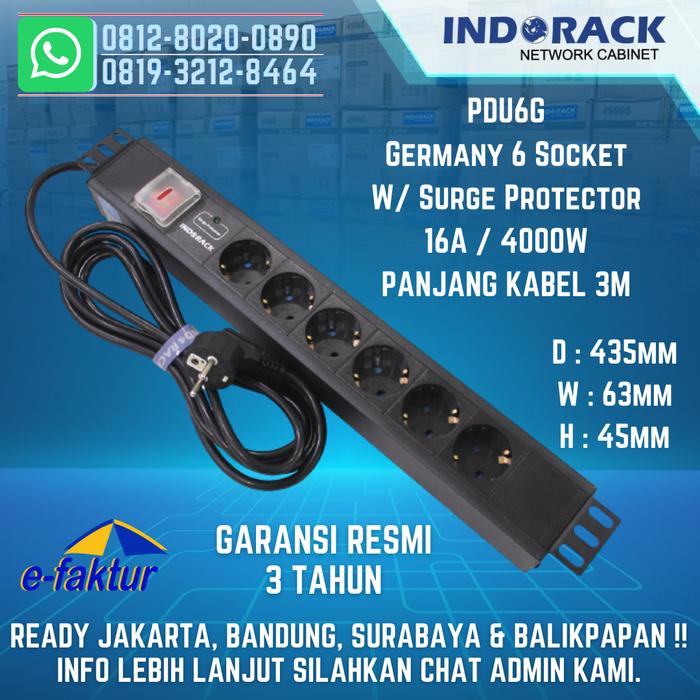 Jual INDORACK PDU 6 SOCKET C13 GERMANY SOCKET RACK SERVER - Kota ...