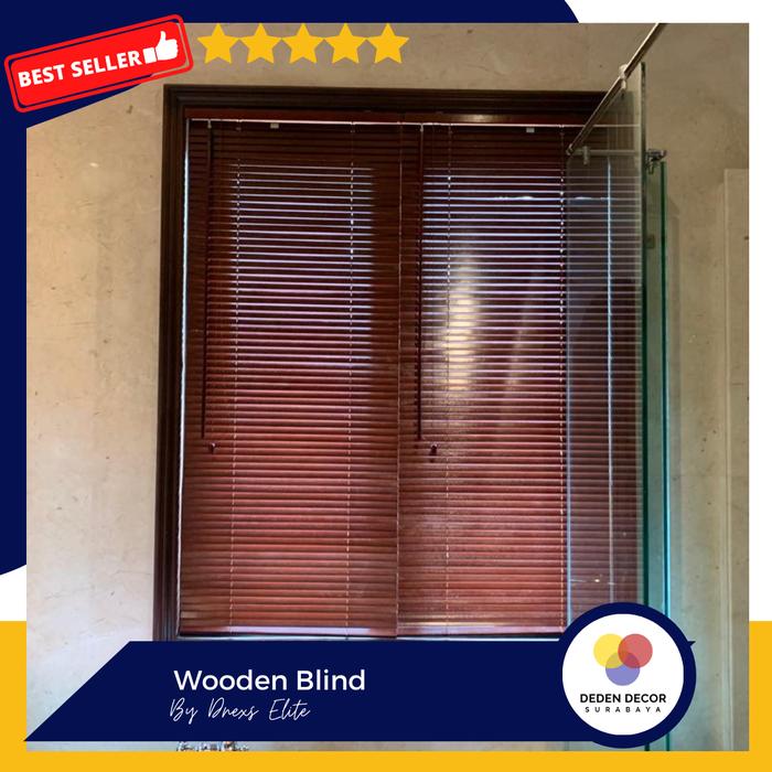 Jual Wooden Horizontal Blind / Krey Kayu / Tirai Gorden Jendala kayu ...
