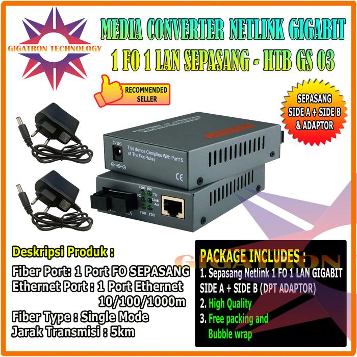 Promo HTB Gigabit GS-03 Netlink Media Converter Netlink HTB GS-03 ...